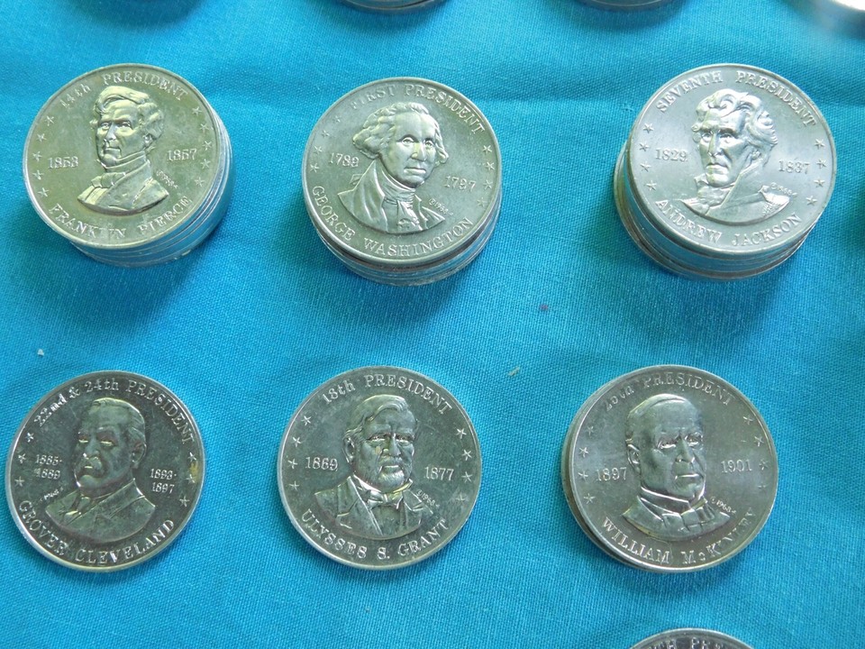SHELL 1968 "MR. PRESIDENT GAME" COINS/TOKENS LOT OF 75 WITH 21 ...