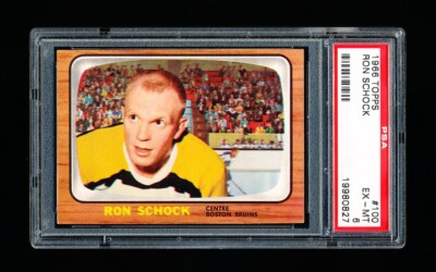 1966 TOPPS HOCKEY 100 RON SHOCK PSA 6 EX-MINT BRUINS | eBay
