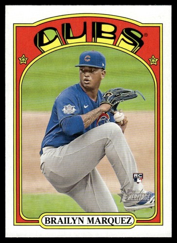 2021 TOPPS HERITAGE BASEBALL CARD BRAILYN MARQUEZ #598 RC CHICAGO CUBS ...