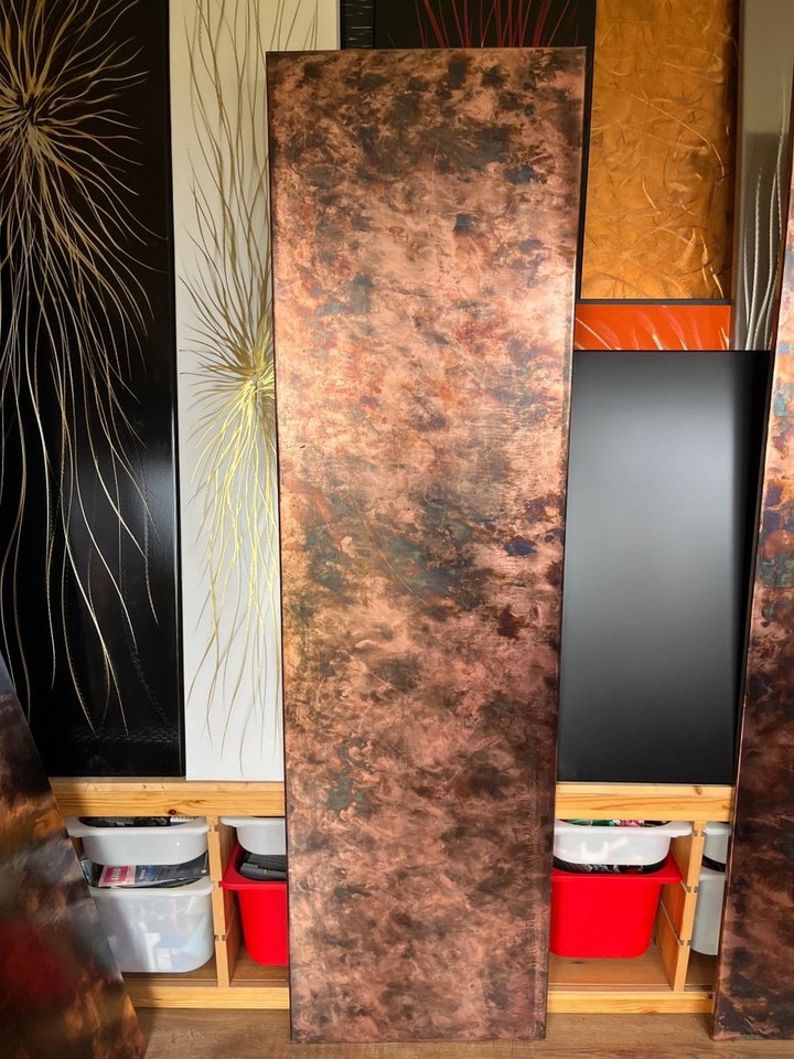 Vertical Distressed Copper Designer Radiator Made To Order 500/1800mm ...