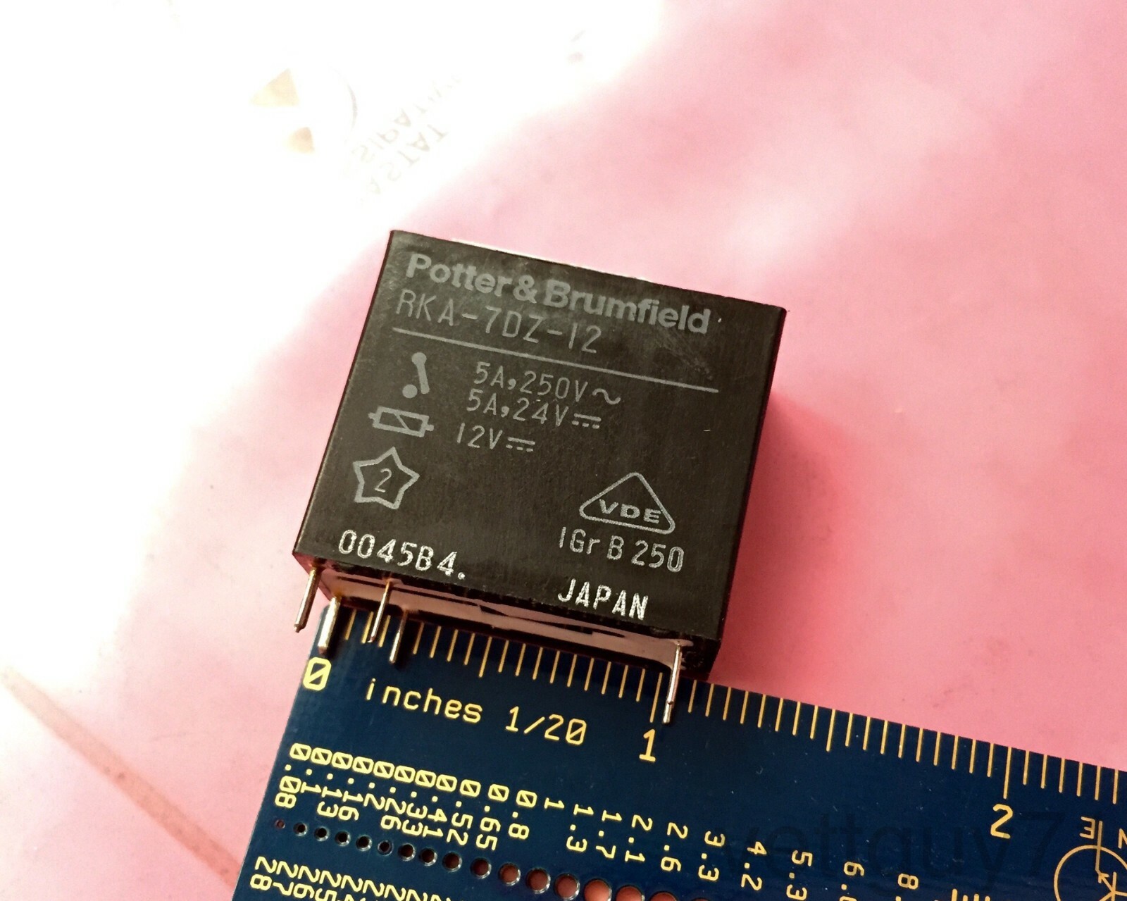 Potter & Brumfield RKA-7DZ-12 12VDC DPST Relay, 5A @ 120/250VAC / 24VDC ...