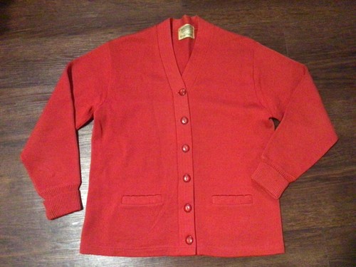 Coleman Knitting Mills Utah Worsted Wool Cardigan Red Button Front ...