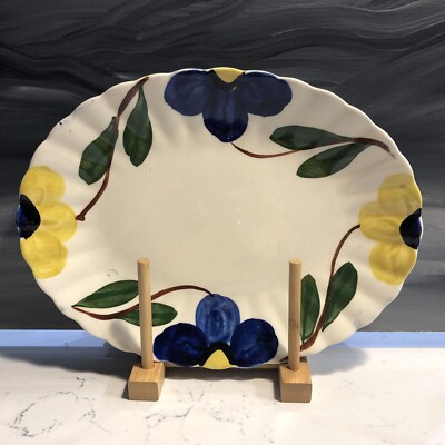 Vintage Blue Ridge Southern Potteries Rare Howdy Floral Platter ...