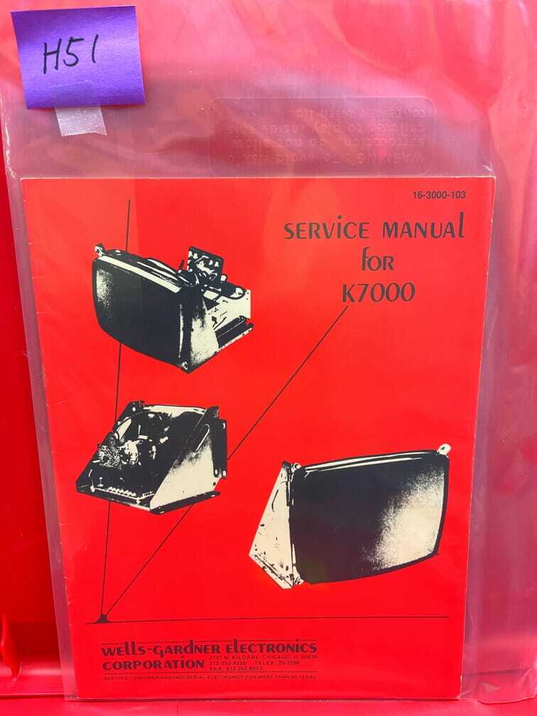Wells Gardner K7000 ORIGINAL Raster Video Arcade Game Monitor Service ...
