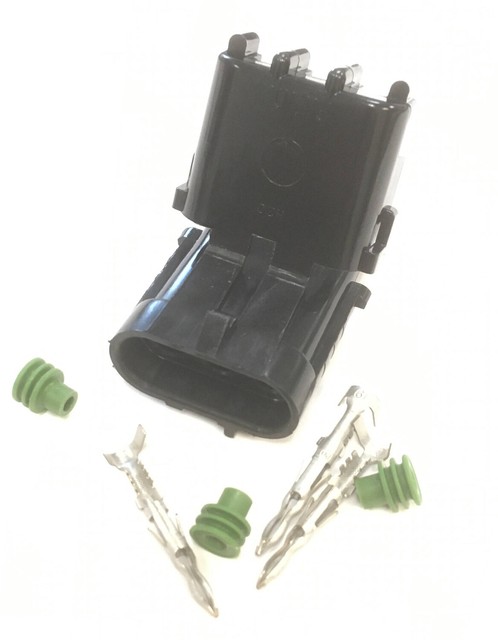 Delphi 12010717 Weatherpack Connector 3 Pin Female Shroud Housing (2 ...