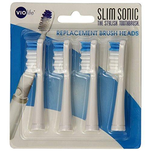 2x Violife Slim Sonic Toothbrush Replacement Brush Heads 4-pack for ...