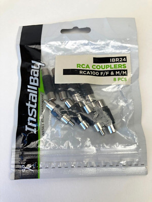The Install Bay RCA100 F/F & M/M Nickel Plated RCA Barrel Connector 8 ...