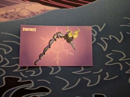 Fortnite Minty Pickaxe Collectible Card Code Section Un-Scratched ...