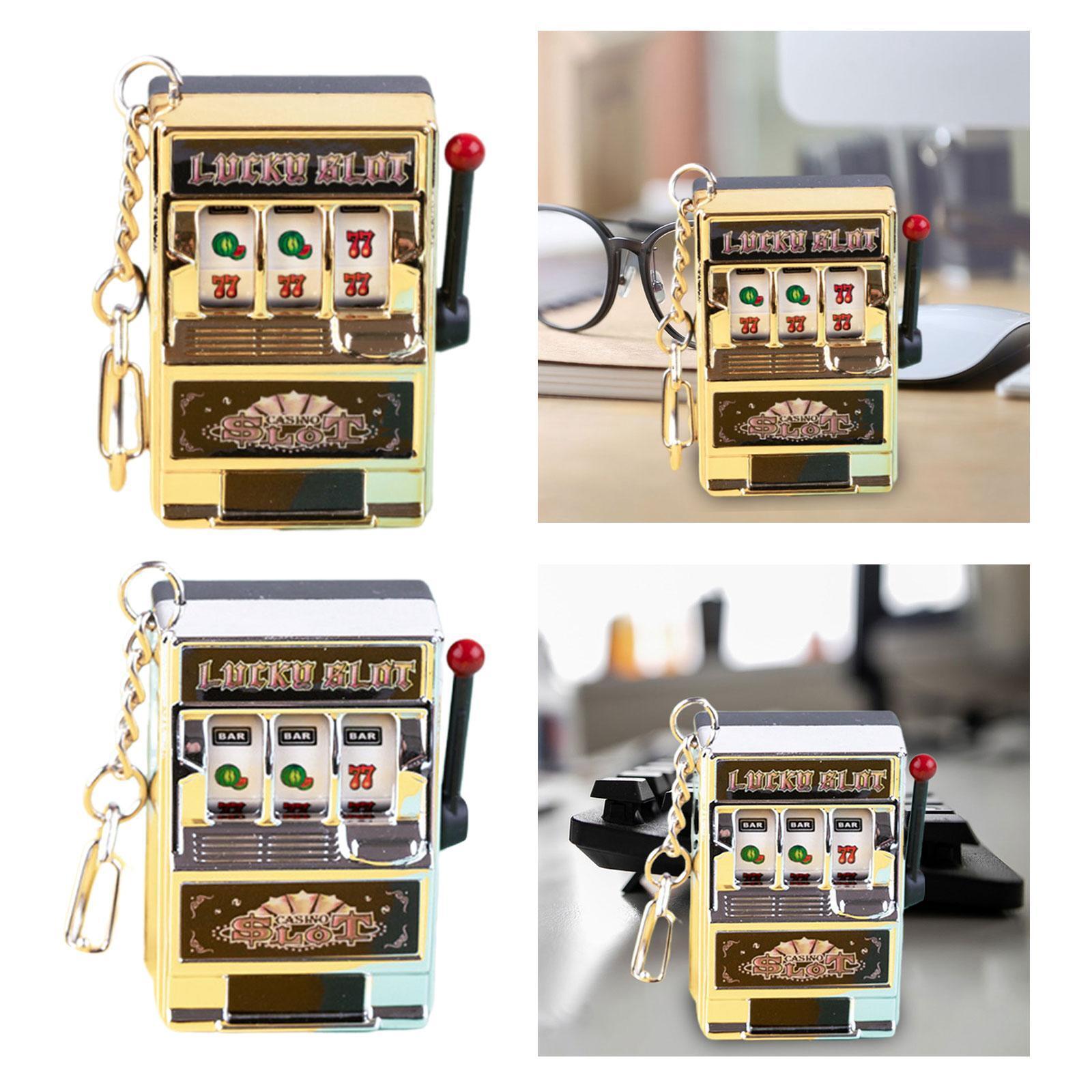 Mini Slot Machine Toy Keychain Mini Arcade Game Creative Fruit Machine ...