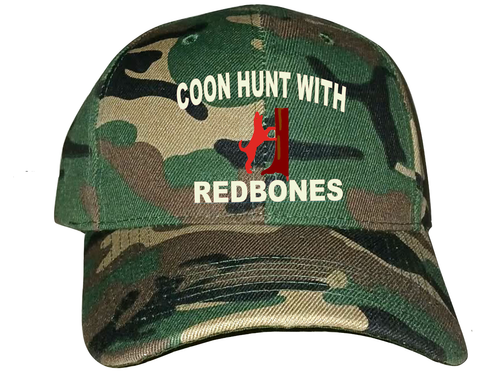 Cap Hat Woodland Camo Dog Coon Coonhound Hunter Embroidered Redbone | eBay