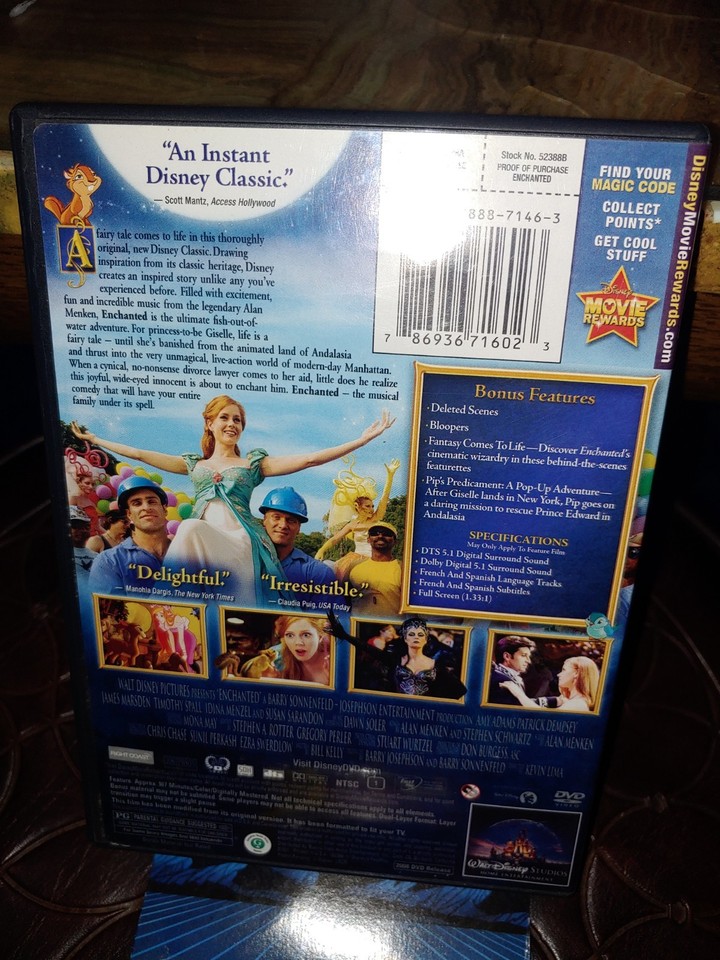 Enchanted (DVD, 2007) Walt Disney Full Screen Edition 786936716023| eBay