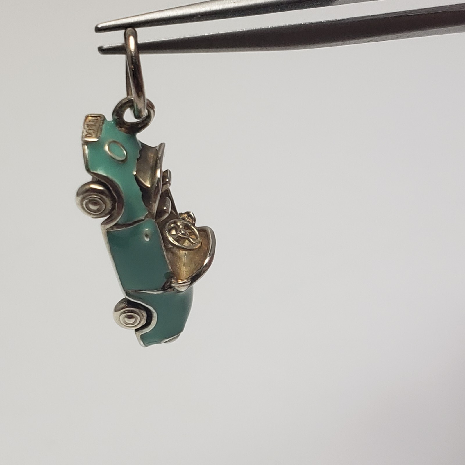 Tiffany & Co. Sterling Silver Blue Enamel Convertible Car Charm Pendant ...