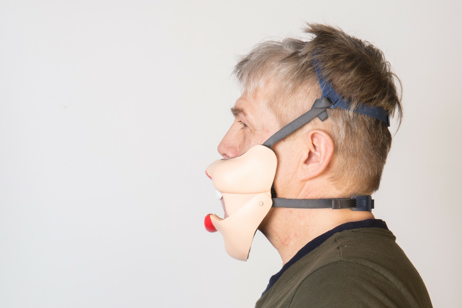 Ventriloquist Mask - Large Comedy Teeth - Funny Moving Mouth Half Face ...