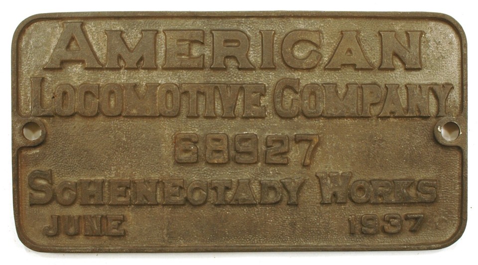 American Locomotive Company Challenger builder plate from Union Pacific ...