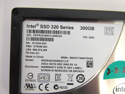 Intel SSDSA2CW300G3 320 Series 300GB MLC SATA 3Gbps 2.5" SSD 10-4 | eBay