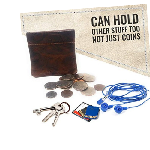 Leather Pouch Purse Coin Holder Pocket Handbag Wallet Squeeze Money ...