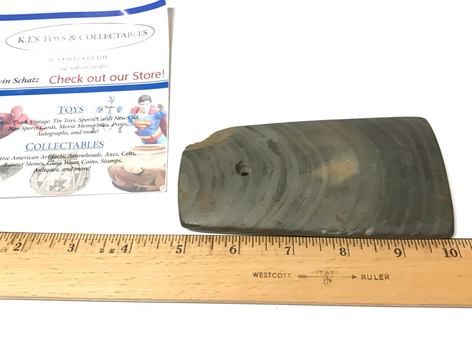 AUTHENTIC Native American Slate Large Gorget Found in Ohio River 1910's ...