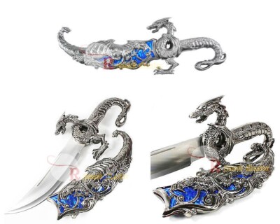 16" Fighting Dragon Fantasy Dagger Knife Blue | eBay
