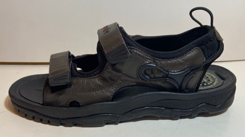 Propet Men's Surf Walker Brown Leather Open Toe Strap Traction Sandals ...