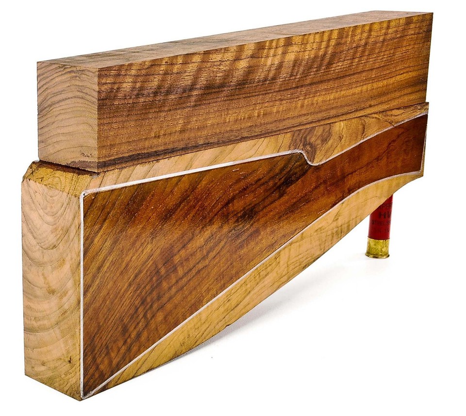 Gunstock English Walnut Blank set with matching fore-end. Air Dried for ...