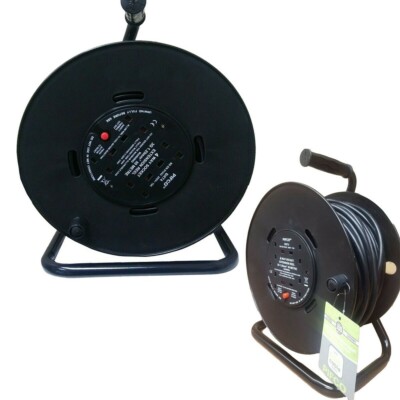 50M 4 Ways Heavy Duty 50 Meter Extension Cable Reel Lead Mains Socket ...
