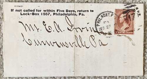 1884 2c Sent Under Seal Safe Harbor PA Lancaster County Classic See ...