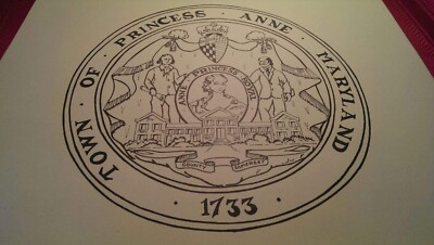 Town Seal Princess Anne , Somerset County Maryland MD print uncolored ...
