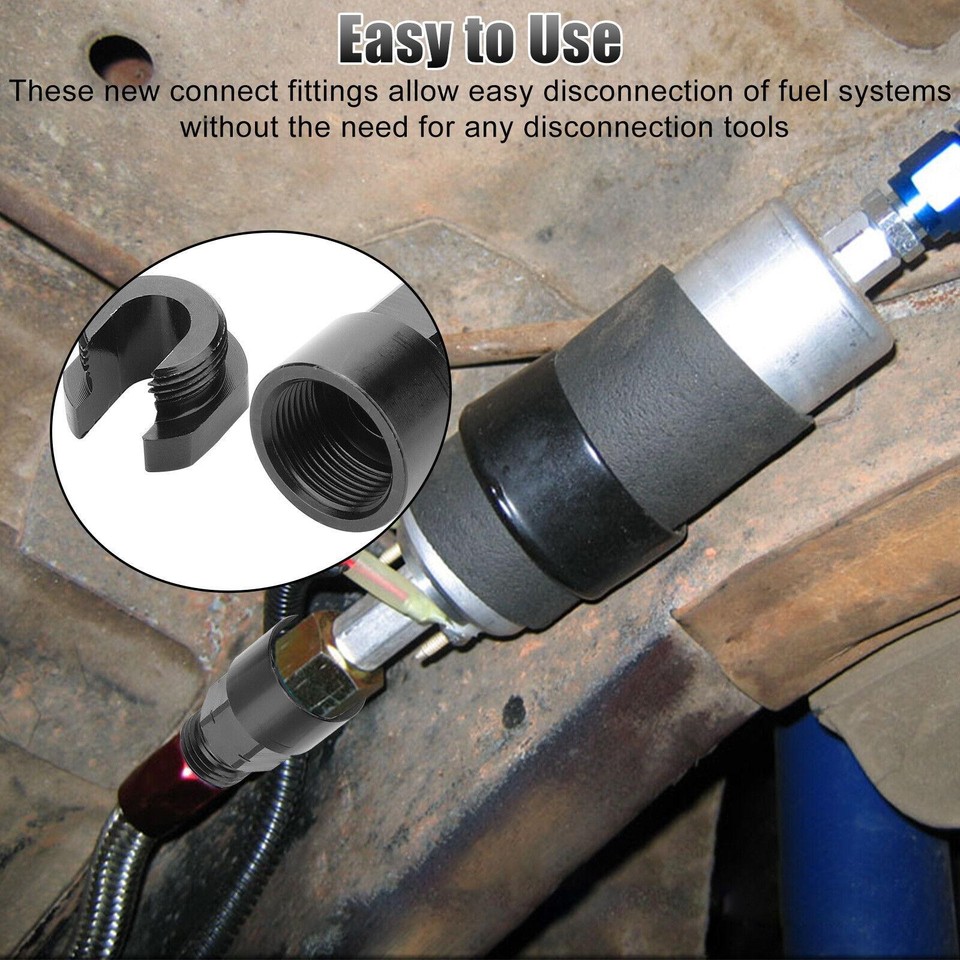 AN6 to 5/16in & 3/8in Aluminum Straight Fitting Angle Fuel Line EFI ...