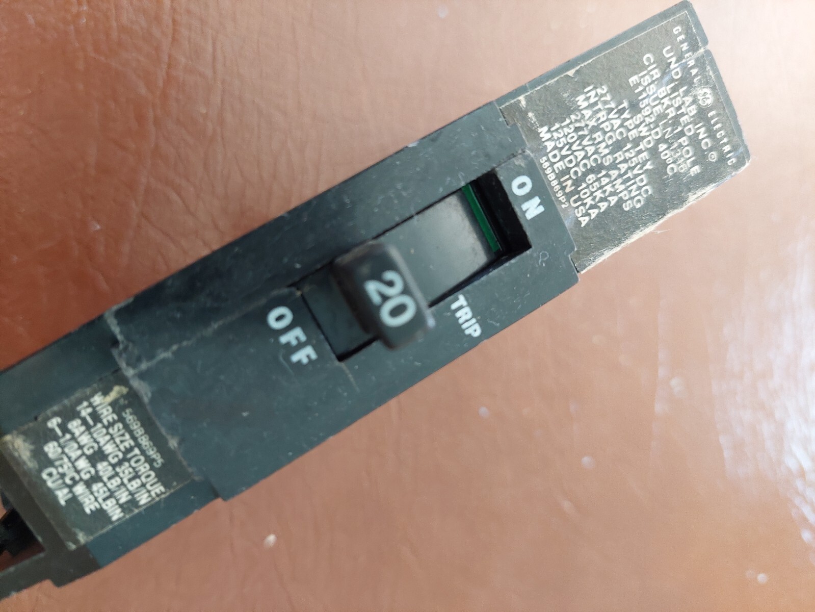 General Electric TEY120 1-pole 277 volt 20 amp circuit breaker | eBay