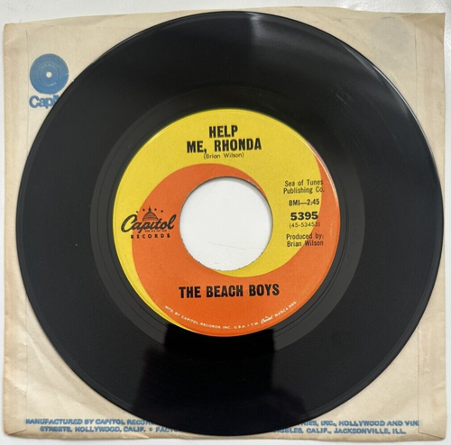 The Beach Boys HELP ME, RHONDA, KISS ME, BABY (45 R&R) #5395 PLAYS VG+ ...