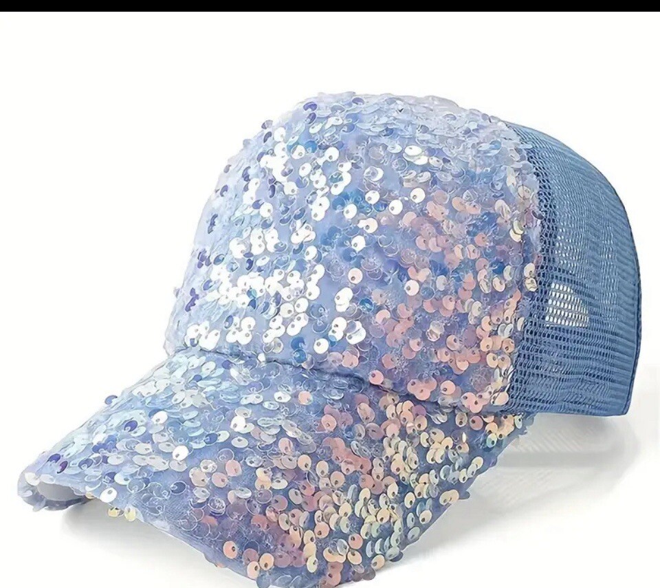 Women Summer Glitter Ponytail Baseball Cap Snapback Hat Mesh Caps | eBay UK