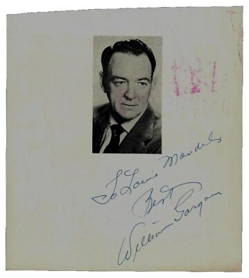 "Martin Kane, Private Eye" William Gargan Hand Signed Album Page | eBay