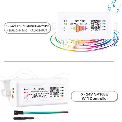SP105E SP107E SP108E wireless Music Controller 5V-24V For WS2812B 2811 ...