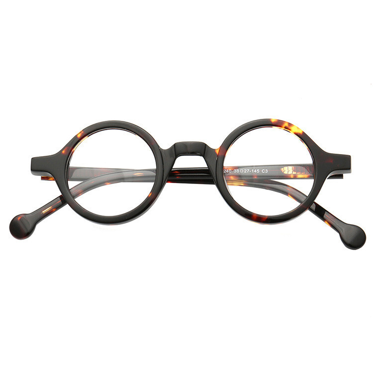 Japanses Retro Round Acetate Eyeglass Frames Women Men Hand Made 38 mm ...