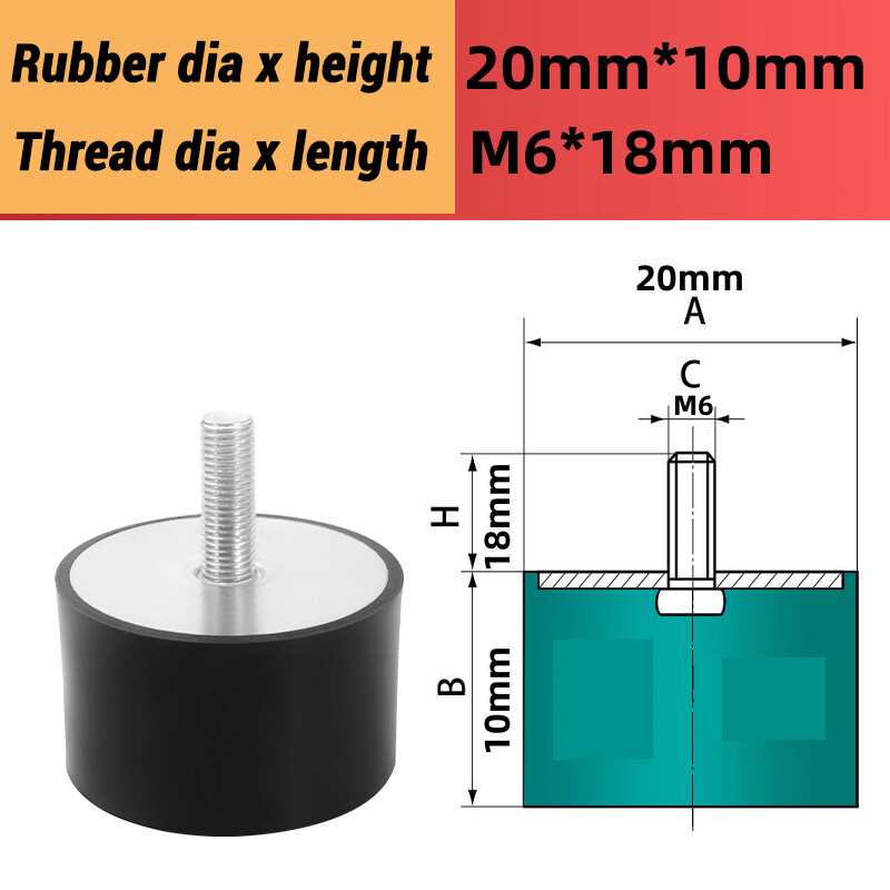 NEW RUBBER BUMPER FEET LEVELERS M3 M4 M5 M6 M8 M10 THREAD 6mm-27mm LONG ...