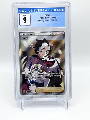 Piers 069/072 CGC 9 Shining Fates Full Art Trainer Ultra Rare Holo ...