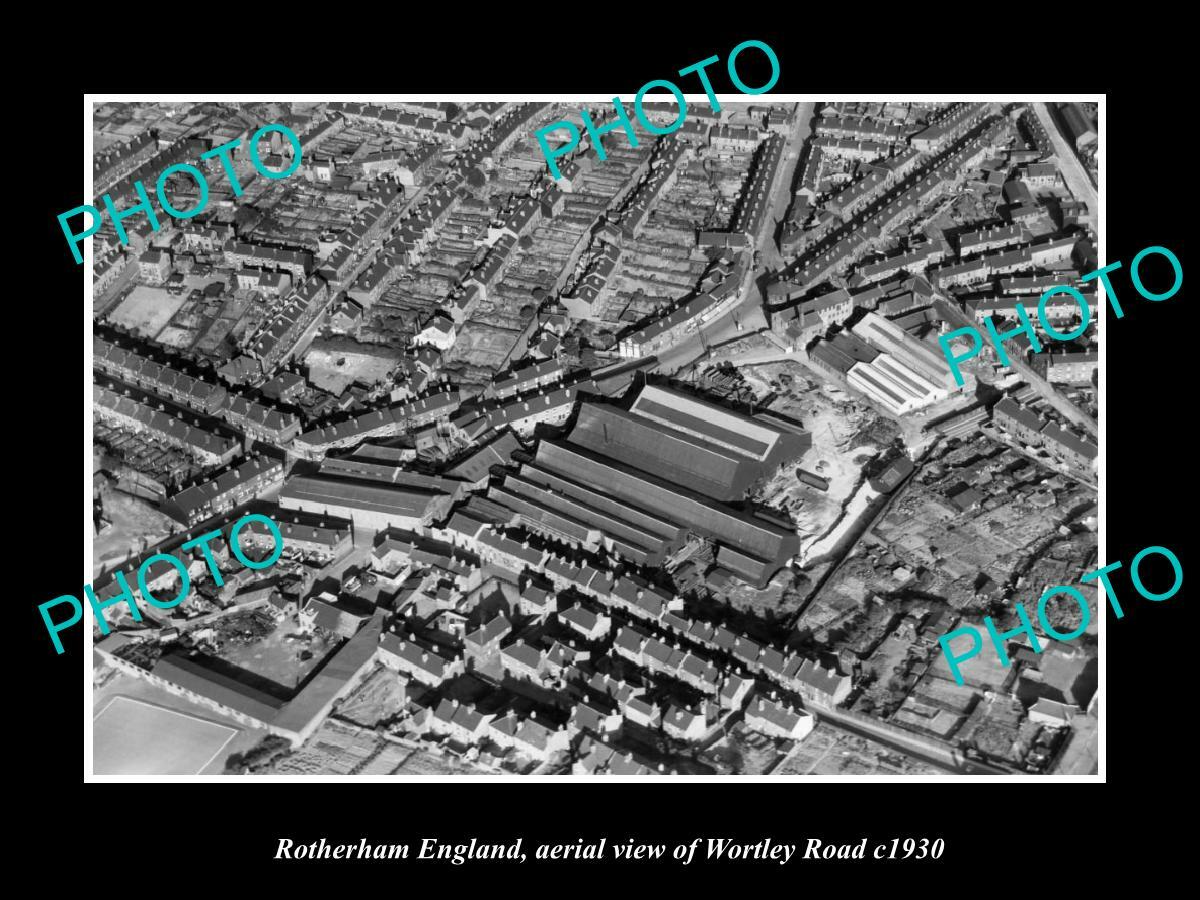 OLD 6 X 4 HISTORIC PHOTO OF ROTHERHAM ENGLAND AERIAL VIEW OF WORTLEY RD ...