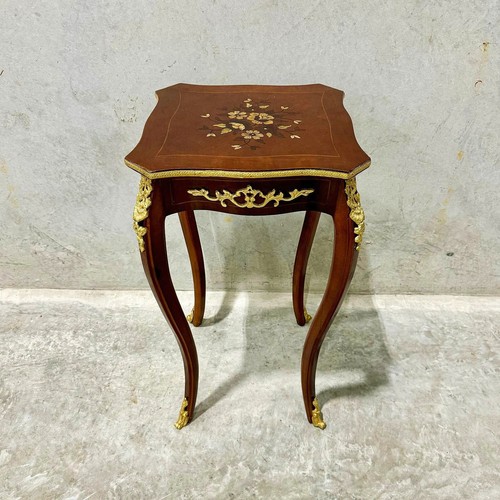 French Style Walnut Wood Louis XVI Small Side Table Bronze Details | eBay