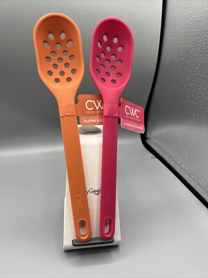 CWC Silicone Slotted Spoon Orange And Pink Cook With Color Kitchen ...