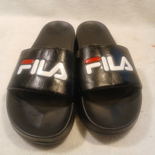 Fila Sandals Slides Men’s 11 Black /White/Red | eBay