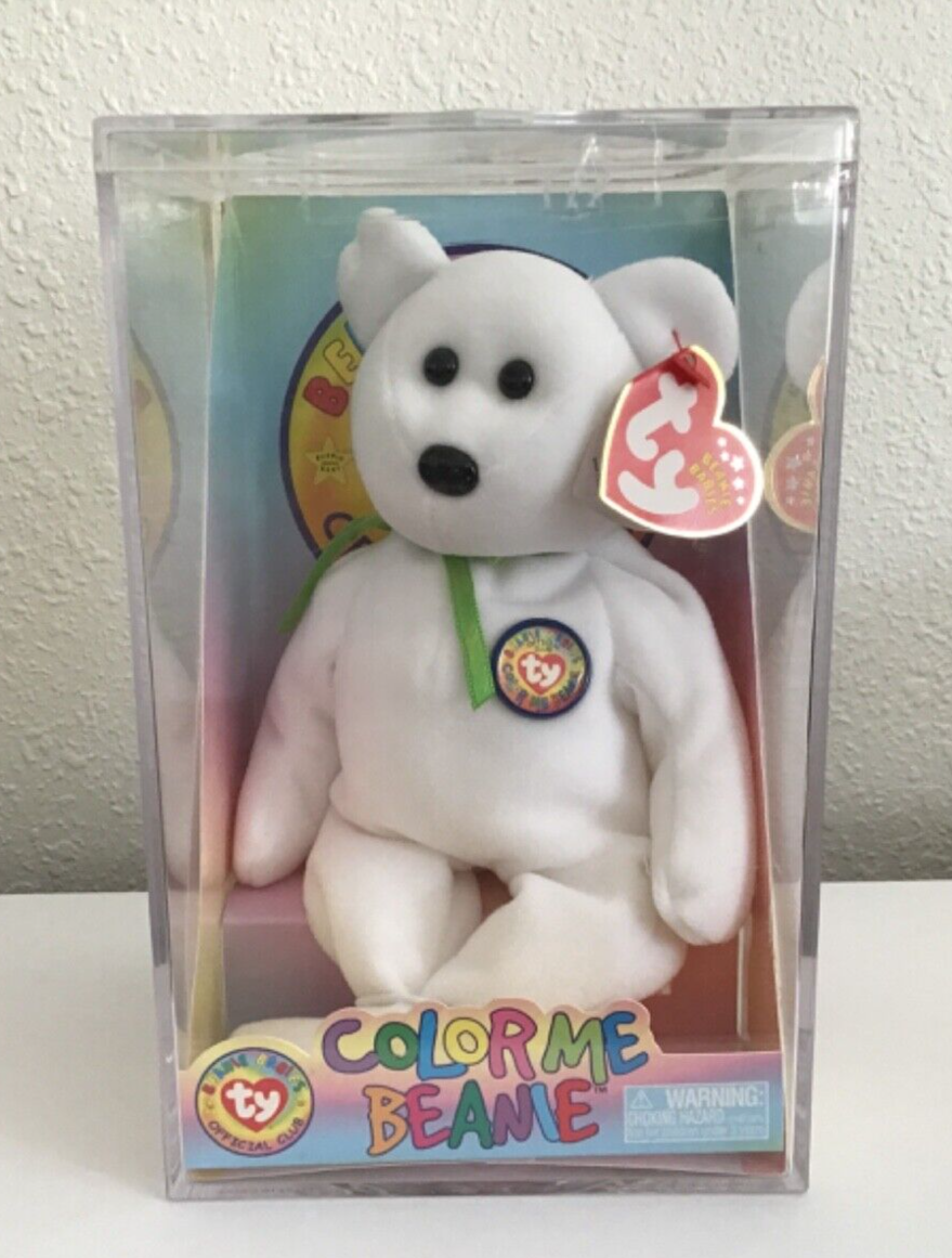 2002 Color Me Beanie Teddy Bear by Ty Beanie Baby in Sealed Clear Case ...