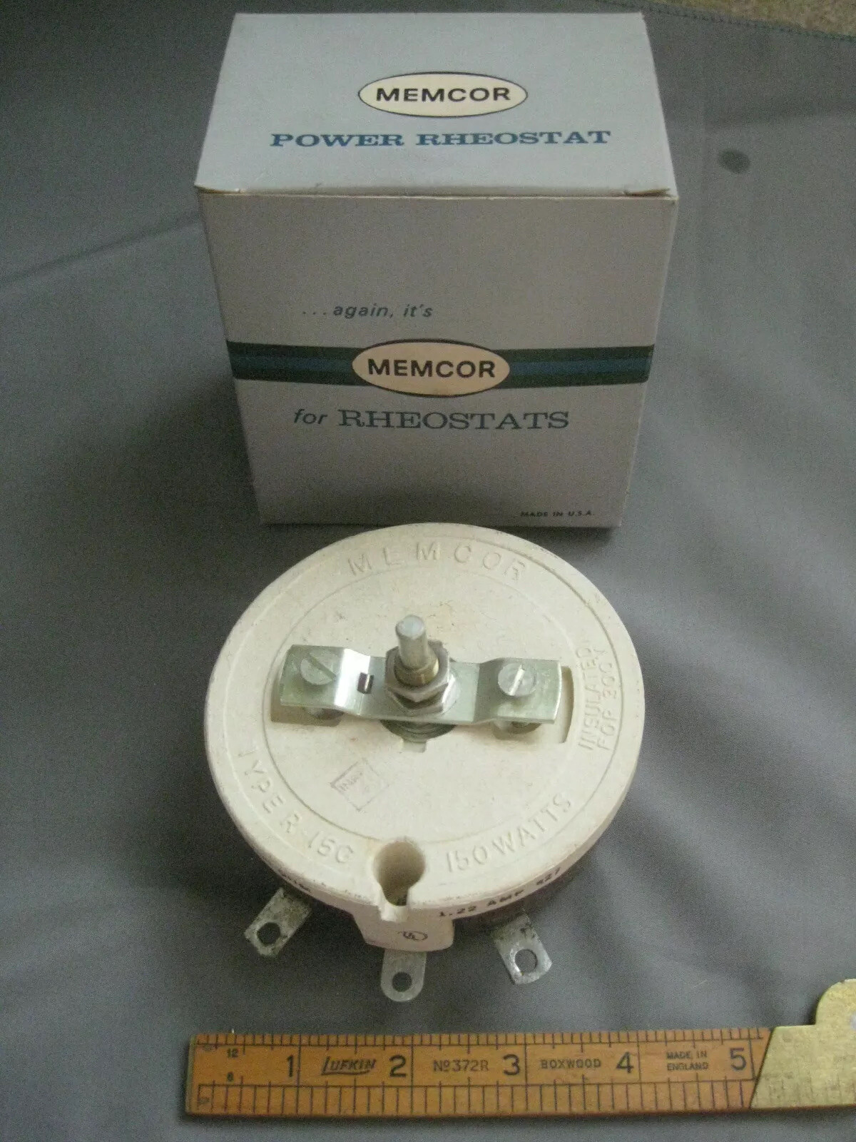 NOS MEMCOR Variable Power Rheostat resistor Type R-15C, 100 OHMS, 1.22 ...