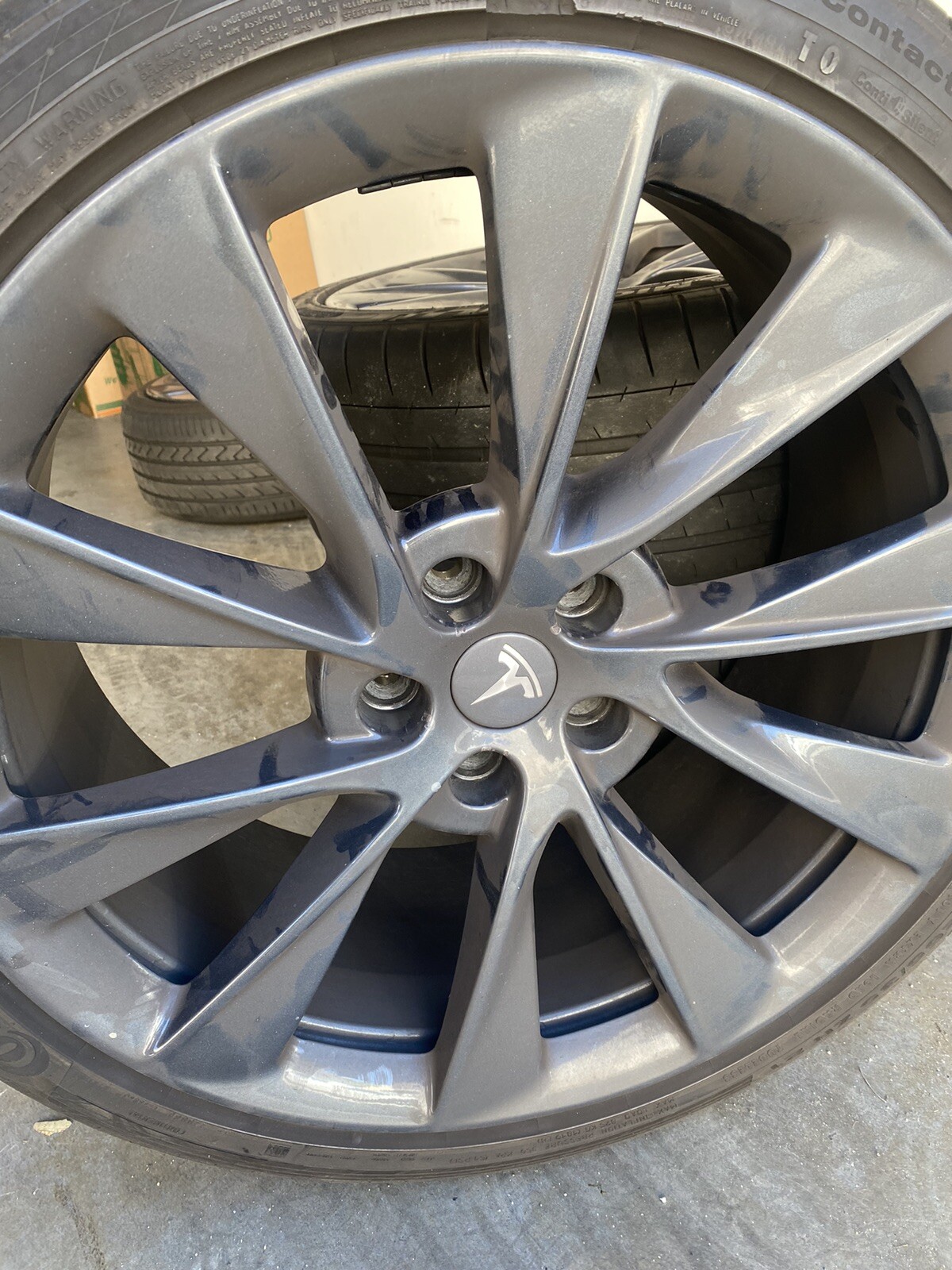 tesla Model S 21” wheels with tires OEM twin turbine | eBay