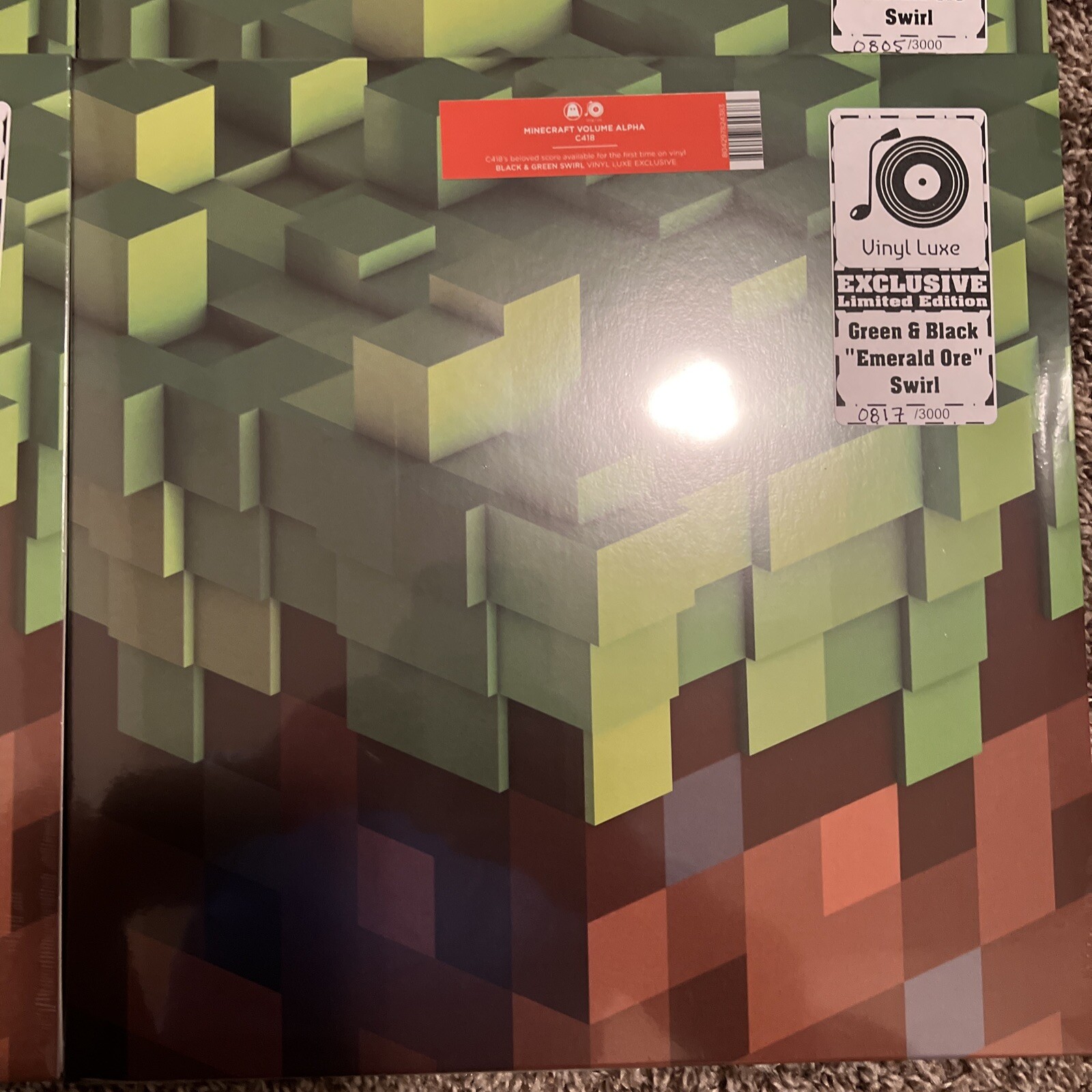 C418 - Minecraft Volume Alpha Green Black Emerald Ore Swirl Vinyl /3000 ...