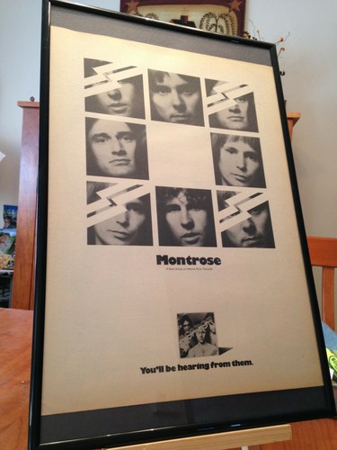 BIG 11x17 FRAMED SAMMY HAGAR & "MONTROSE" 1974 DEBUT LP ALBUM CD PROMO ...