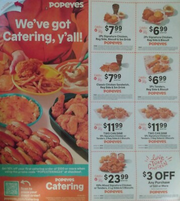 POPEYES 8 Coupons Tenders 10Pc Mixed Signature Chicken 2 Can Dine March ...