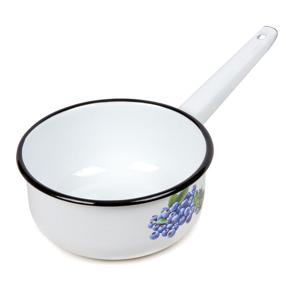 1.6-qt Rustic Blueberry Saucepan Enameled Steel Vintage Style Pot from ...