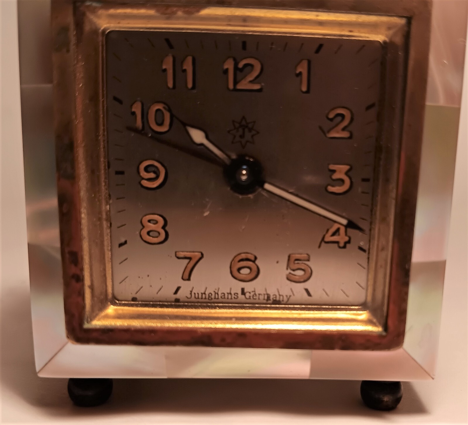 1920s MOTHER OF PEARL junghans travel alarm clock vtg art deco seashell ...