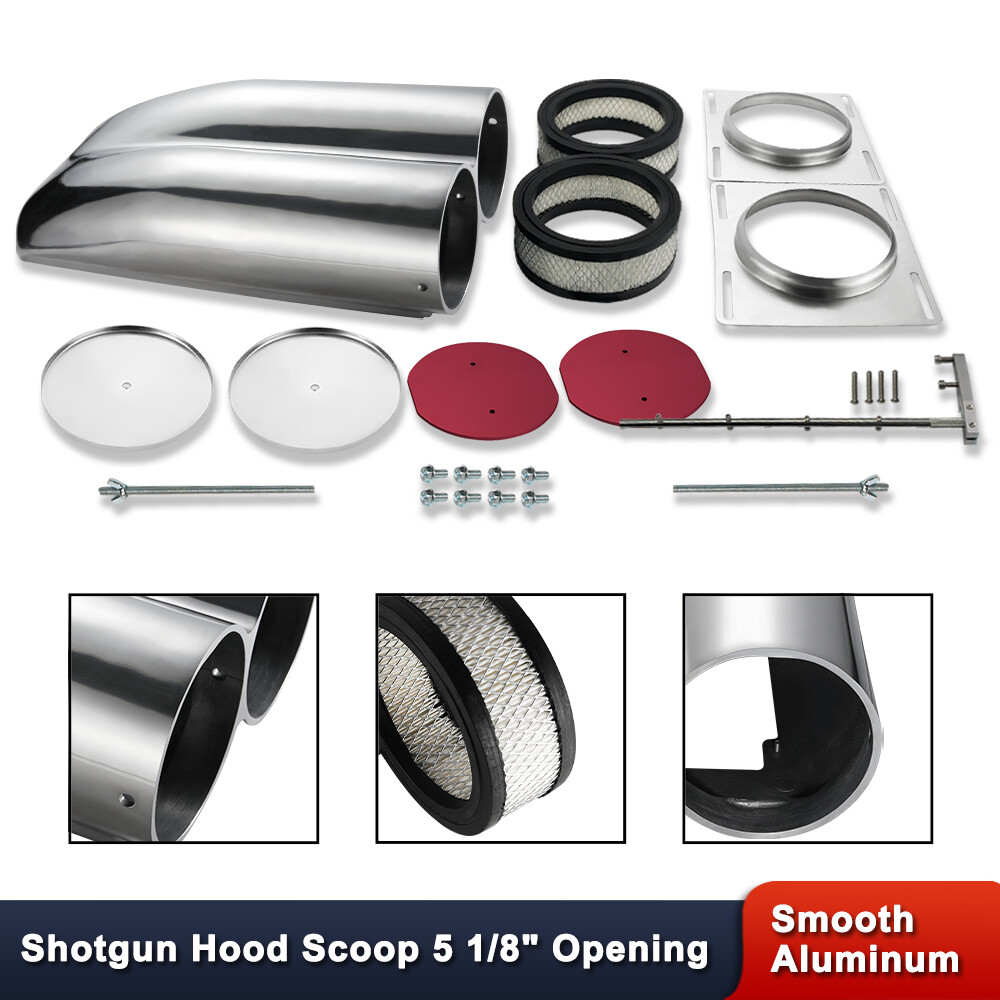 Aluminum Polished Smooth Top Shotgun Intake Hood Scoop with Element ...