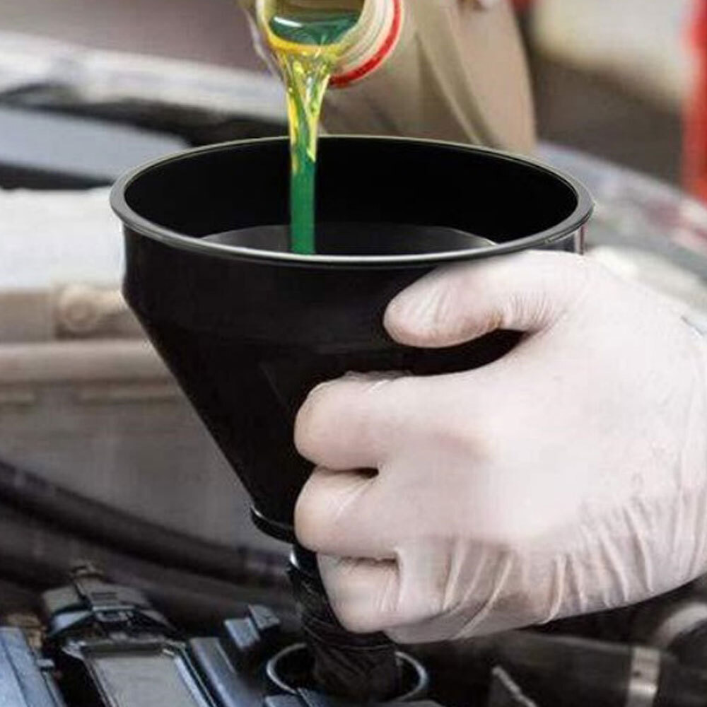 5x Fuel Funnels Set Plastic Long Neck Oil Funnels with Detachable Spout ...